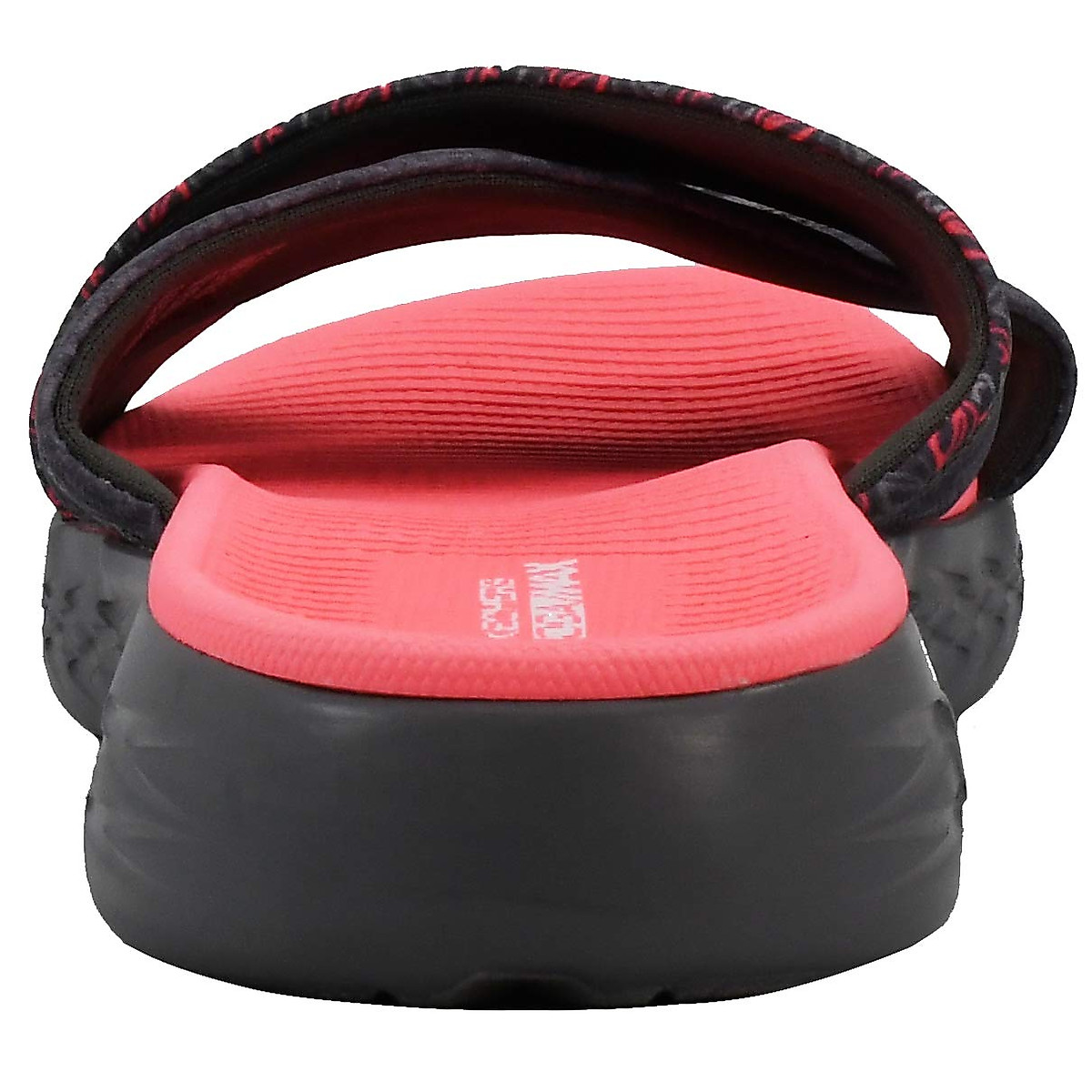 Skechers Women's On-The- Go 600-Monarch Charcoal/Hot Pink Slide Sandal 8 M US