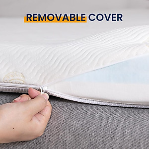 Newentor® 3 Inch Memory Foam Mattress Topper Queen, Soft & Supportive Mattress Pad with Removable Cover, Luxury Premium Foam Bed Topper for Pain Relief, Queen