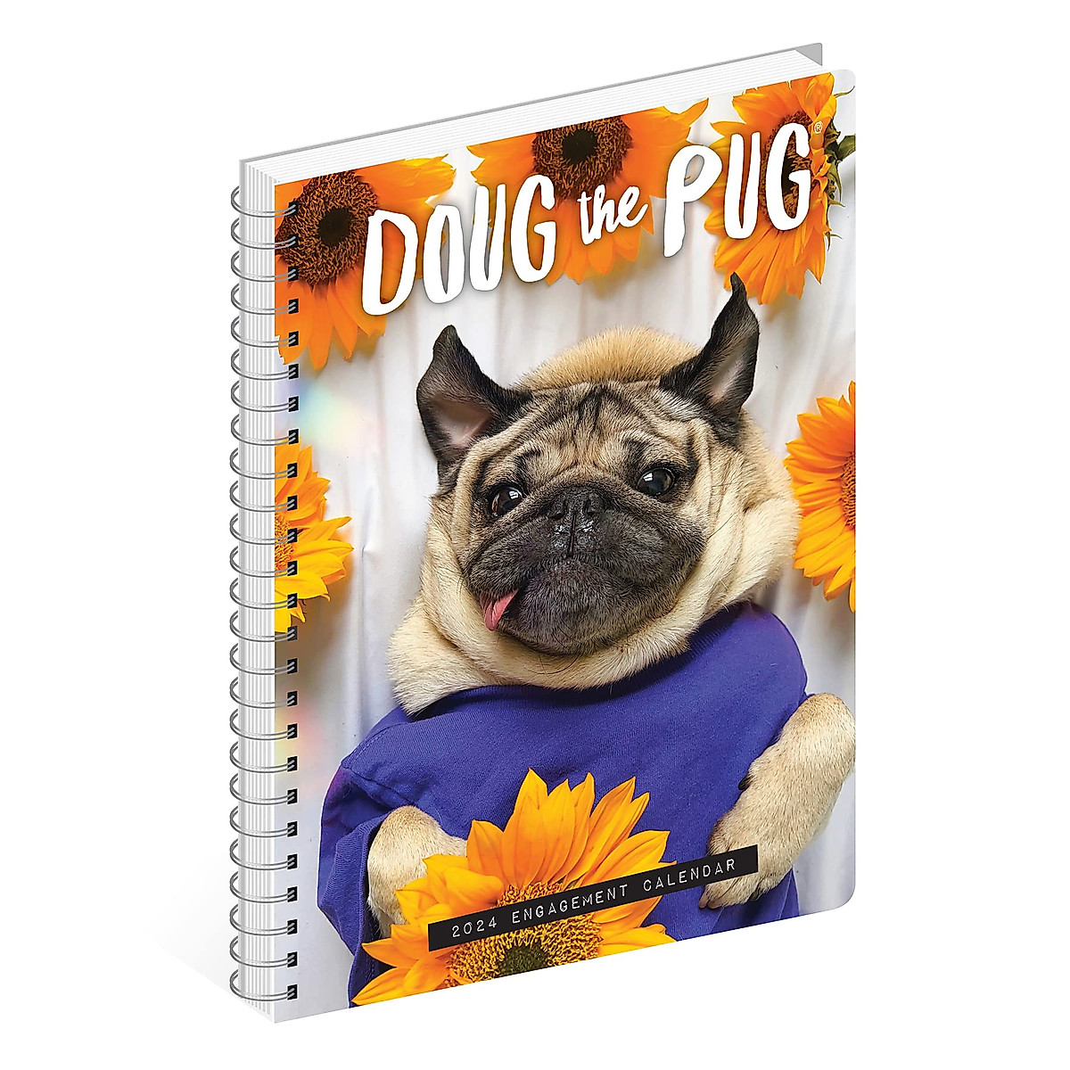 Willow Creek Press Doug the Pug Softcover Weekly Planner 2024 Spiral-Bound Engagement Calendar (6.5" x 8.5")
