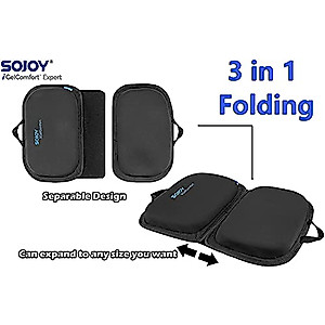 Sojoy iGelComfort 3 in 1 Foldable Gel Seat Cushion Featured with Memory Foam (A Must-Have Travel Cushion! Smart, Easy Travel Cushion) (Size: 18.5“ x 15" x 2")