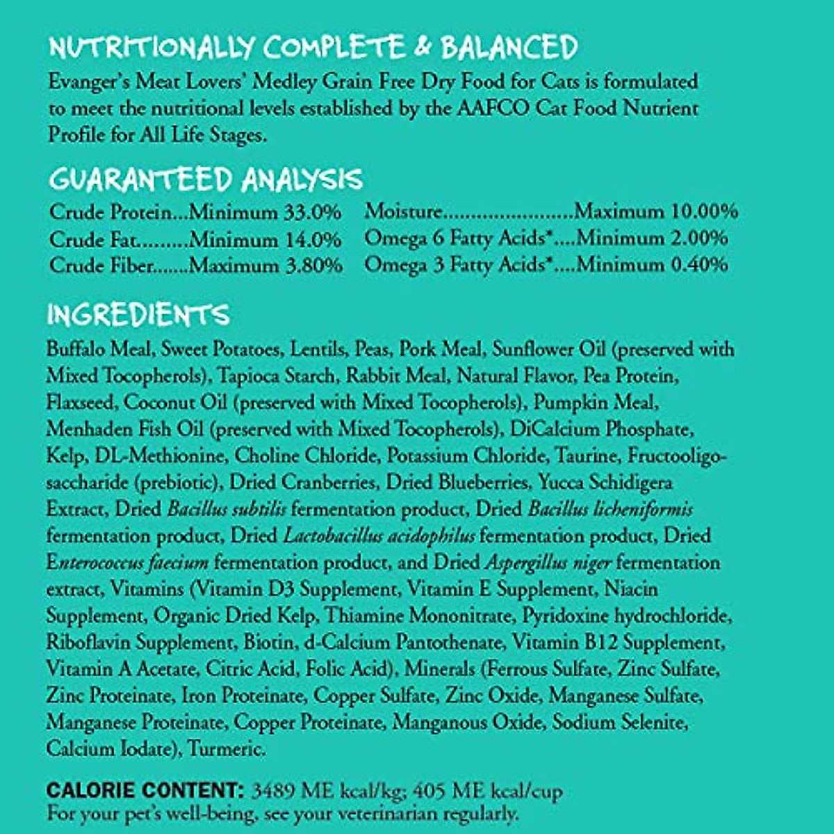 Evanger's Grain-Free Meat Lover'S Medley with Rabbit Dry Cat Food