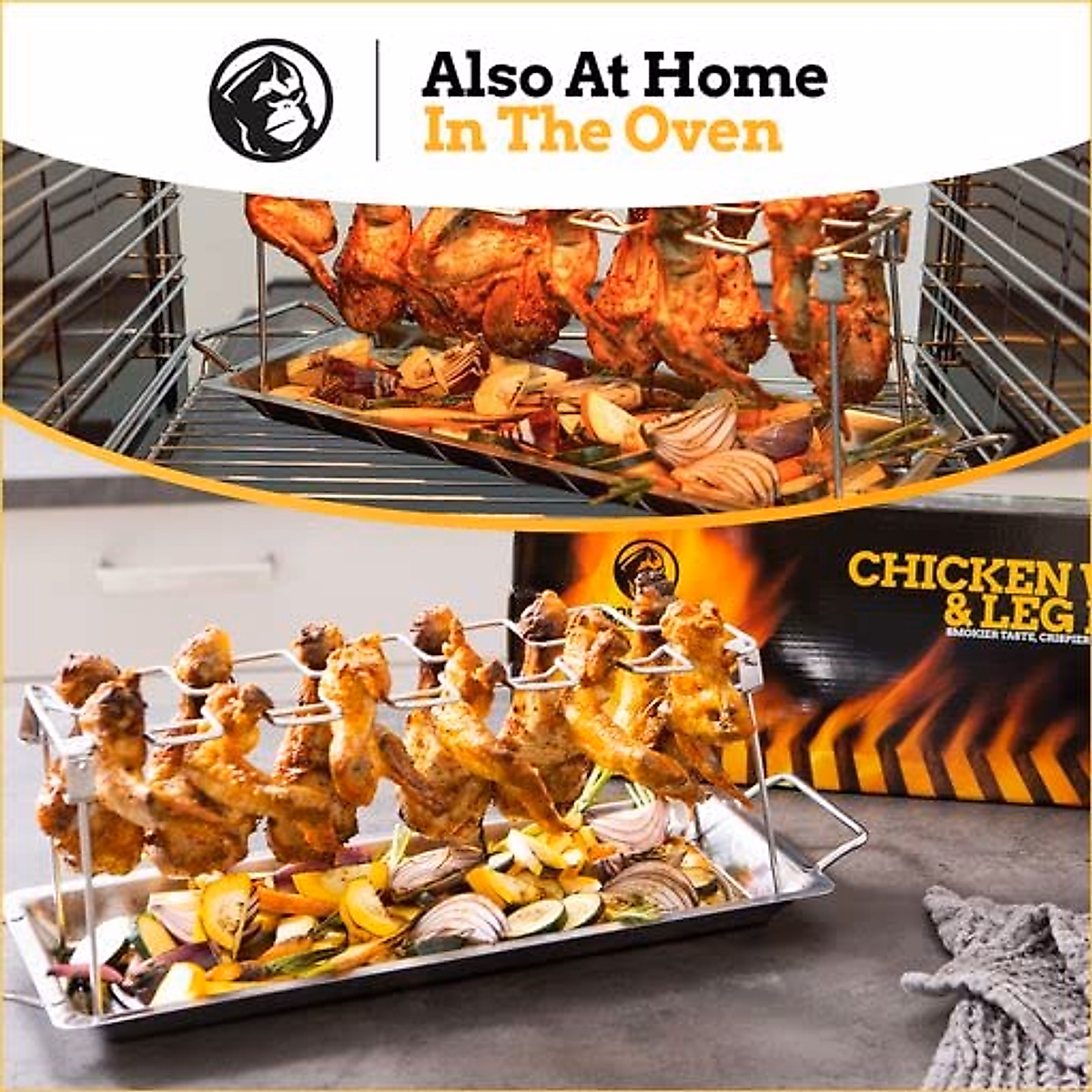 Chicken Drumstick Grill Rack - Large Capacity Smoker Stainless Steel ...