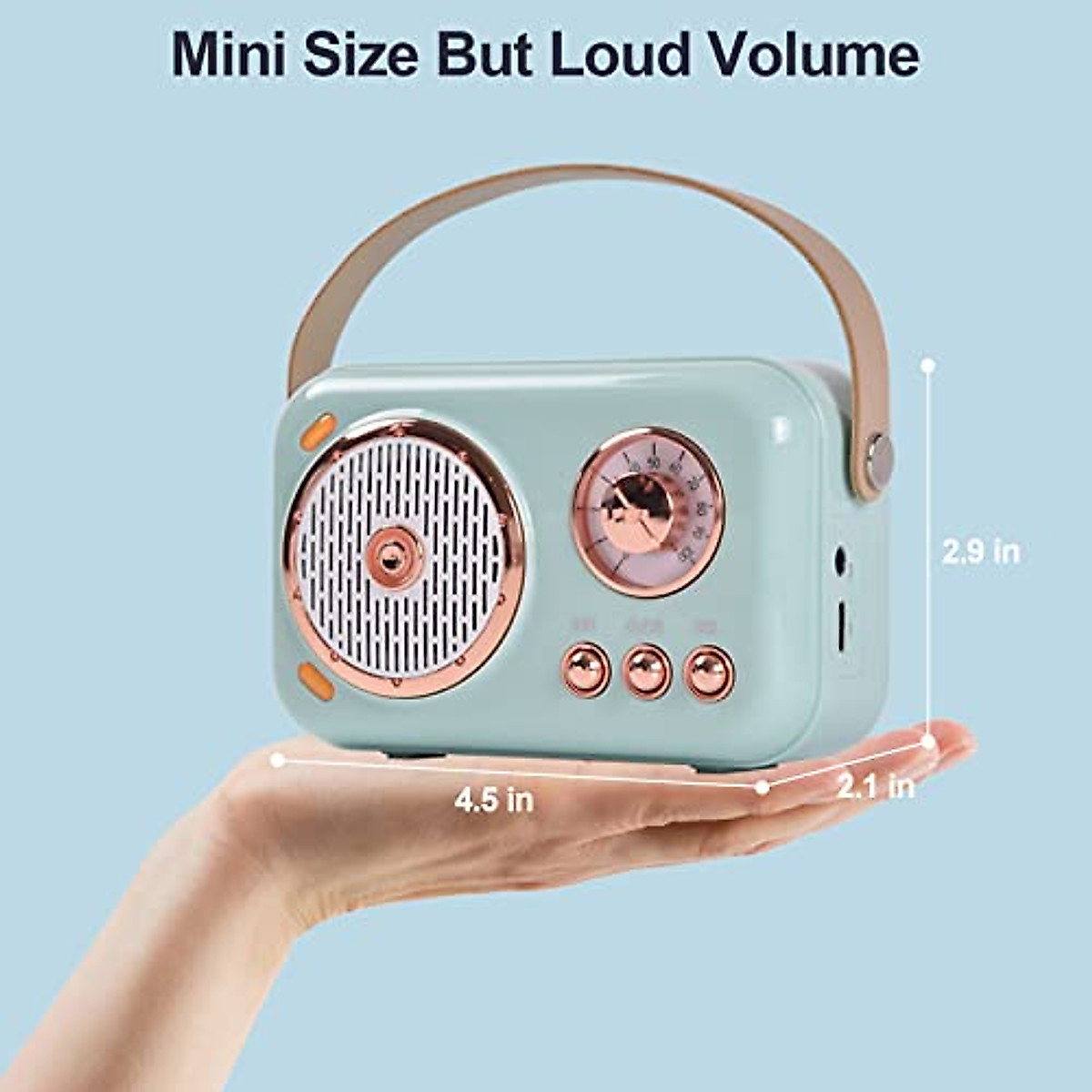 Portable Bluetooth Speaker with Microphone Set,Retro bluetooth speaker with Home Karaoke Machine,Portable Handheld Karaoke Mics Speaker Machine for Kids and Adults Home Party Birthday (Blue)
