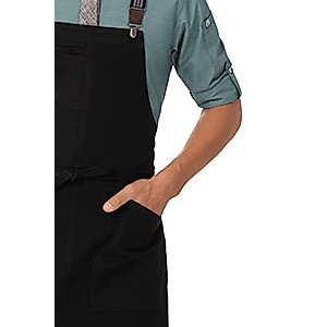 Chef Works Unisex Berkeley Bib Apron, Jet Black, One Size