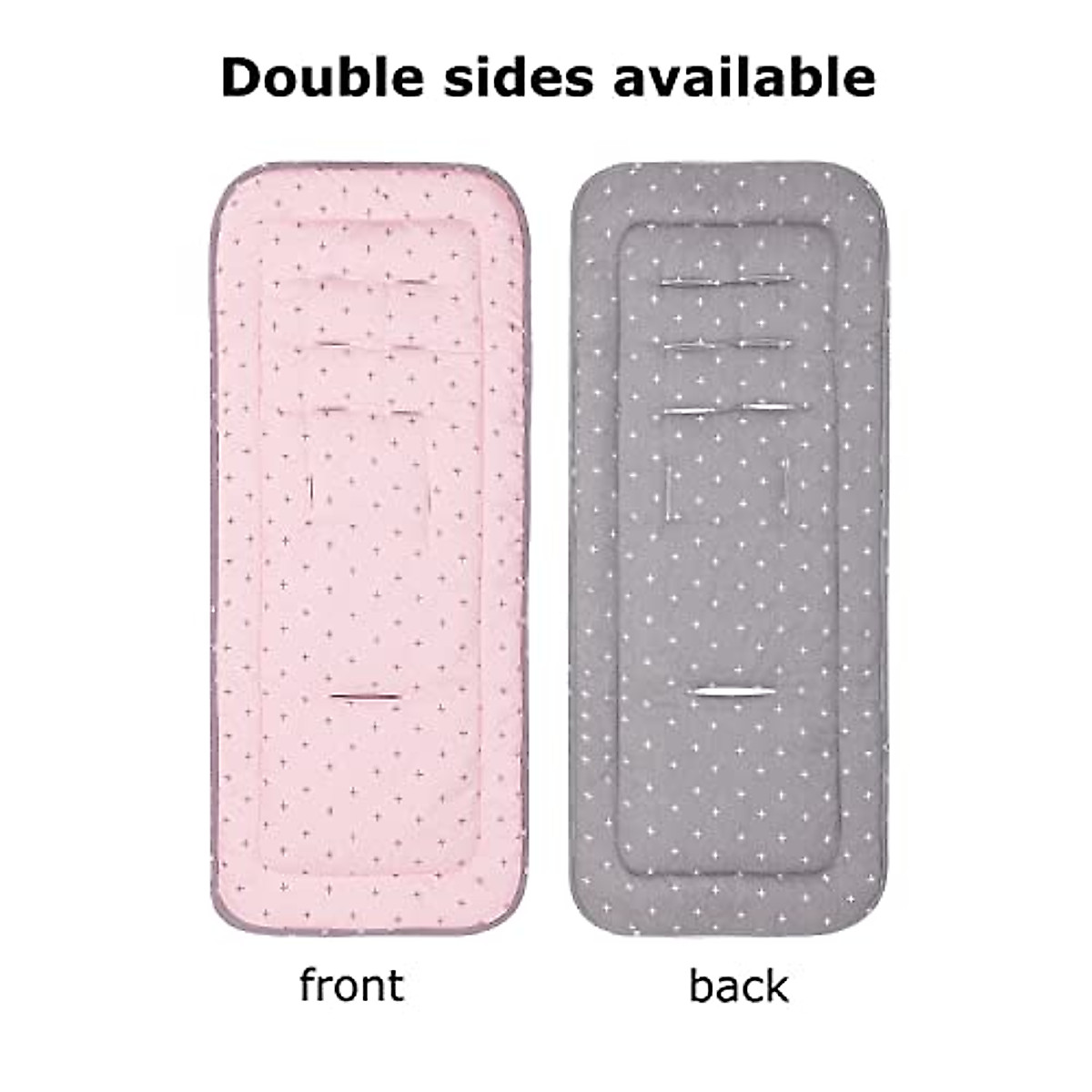 Baby Stroller Seat Liner Kids Pushchair Seat Cushion Mat Universal Breathable Stroller Liner Insert Stroller Cushion Pad Thick Cotton Stroller Liner Seat Pad Cover for (Pink&Gray)