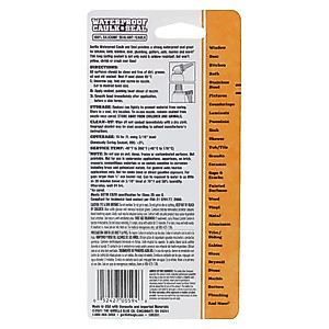Gorilla Waterproof Caulk & Seal100% Silicone Sealant, 2.8oz Squeeze Tube, White (Pack of 1)