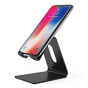 Verigle Cell Phone Holder Black Compatible with 4~8inch iPhone Xs XR 8 X 7 6 6s Plus SE 5 5s, Tablet, All Android Smartphone