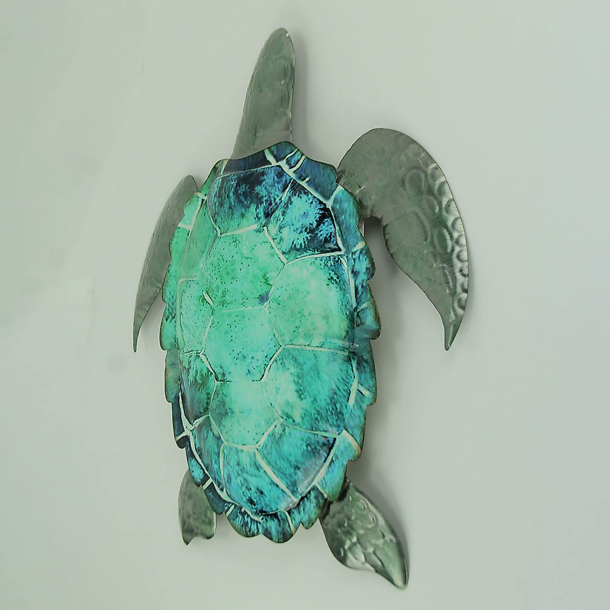 Chesapeake Bay Ltd Ocean Green Metal Sea Turtle Wall Sculpture Coastal Art 19.5 Inches High