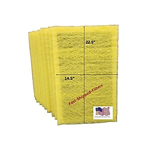 Fast-Shipped-Filters 10 Pack Replacement Filter Pads Compatible with AR Air Cleaner 16x25 Refill Yellow