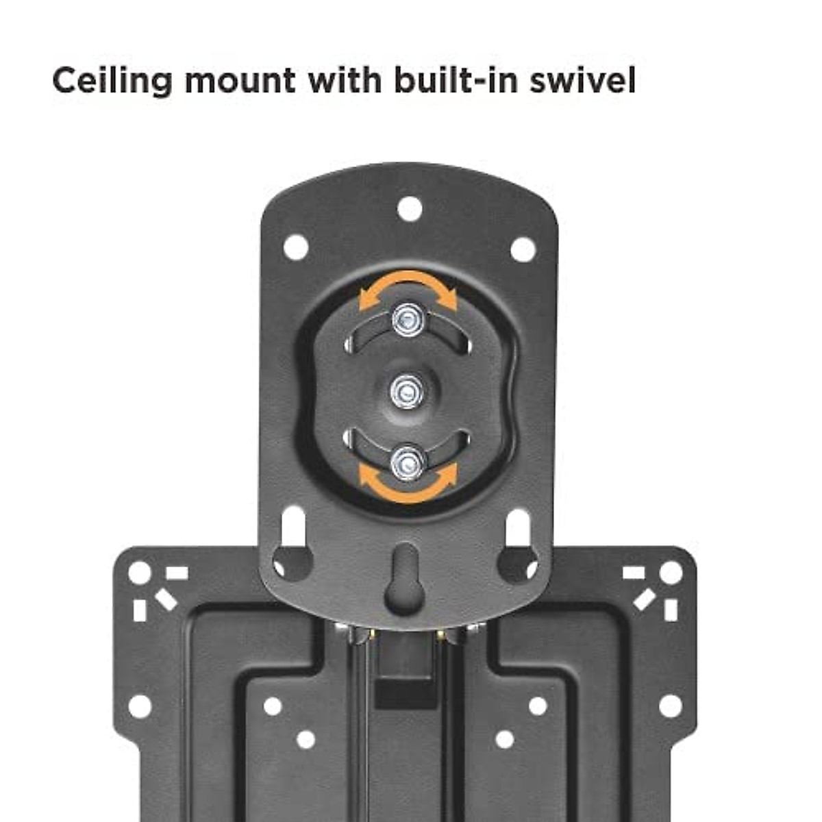 Mount Plus CM322 Flip Down TV and Monitor Roof Ceiling Mount | Fits Flat Screen 19 to 42 Inch | VESA Compatible 100x100, 200x200 | Height Adjustable | Pitched Roof