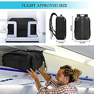 Laptop Backpack for Men, 17.3 Inch Business Work Laptop Backpacks Lightweight Slim Durable Water Resistant Women Backpack College School Bookbag Computer Backpack Black