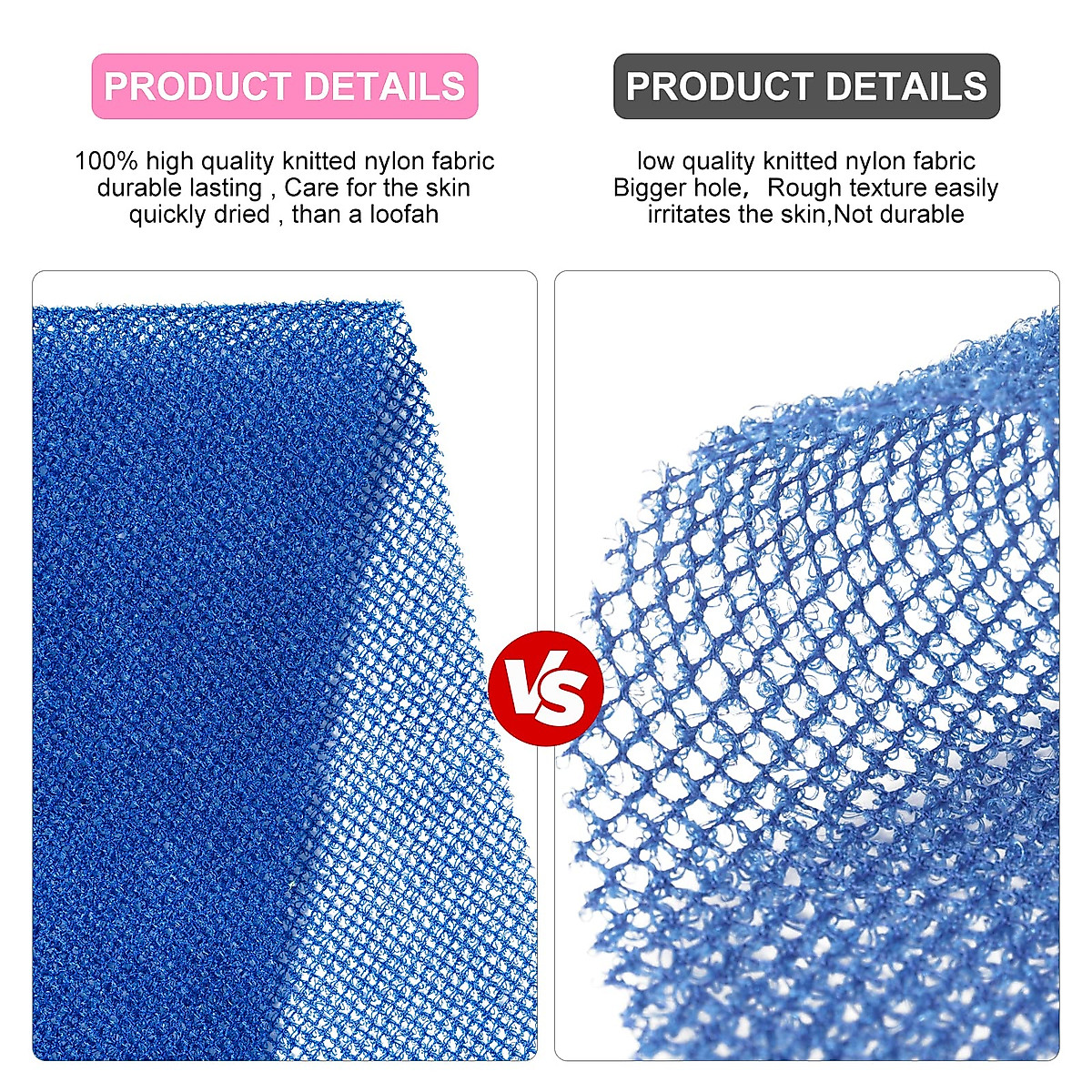 3 Pieces African Net Sponge Long Net Bath Sponge Exfoliating Shower Body Scrubber Back Scrubber Skin Smoother Body Exfoliating Cloth Nylon Bathing Scrubber for Men Women for Daily Use