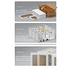 Tinure Portable Cube Wardrobe, Foldable Wardrobe Closet Clothes Organiser, 6/8/10/12/15 Storage Cubes, Magnet Doors, Odorless Material, Stable Structure, Easy Assemble，White (W15-D11-H2)