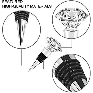 Miuion Decorative Crystal Wine and Beverage Bottle Stopper for Wine,Made of Zinc Alloy and Glass,Reusable Plug with Gift Box,Multi-Option (2 Pcs Crystal)