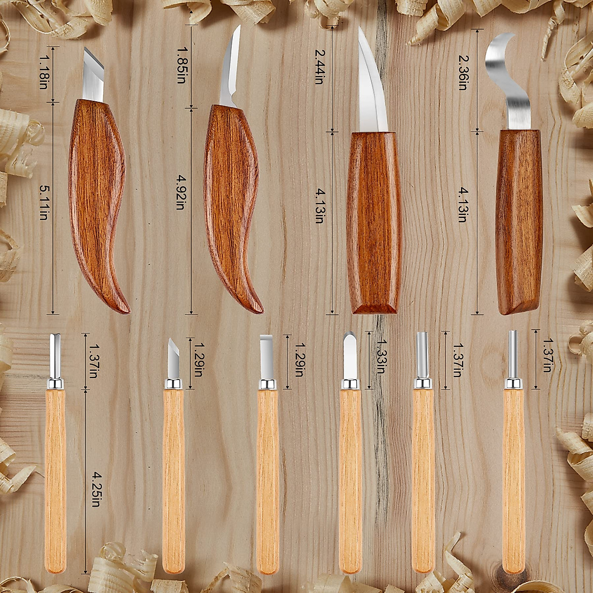26-in-1 Wood Carving Kit with Detail Wood Carving Knife, Whittling Knife, Wood Chisel Knife, Gloves, Carving Knife Sharpener for Spoon, Bowl, Kuksa Cup (26PCS)
