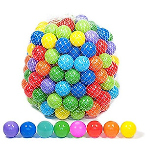 Playz 500 Soft Plastic Mini Ball Pit Balls w/ 8 Vibrant Colors - Crush Proof, Non Toxic, Safe Assorted Bulk Plastic Balls for Toddler, Baby & Kids Playpen, Play Tents Indoor & Outdoor Playtime Fun