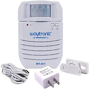 Waytronic PIR Infrared Motion Sensor Activated Sound Player Loudspeaker with Recordable Audio Alarm Motion Detector for Door Greeter Welcome Guests Entry Alert And Sales Advertising