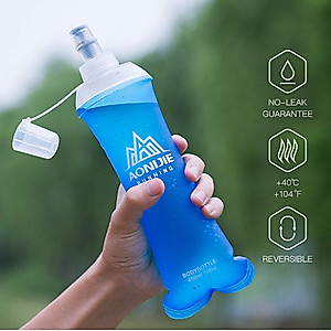 AONIJIE 5L/12L Men Women Running Vest Pack Hydration Backpack Outdoor Sports Bag for Marathon Cycling Hiking (12L# Orange+2 Pcs Soft Flasks (450ml), L/XL(40.16-45.27inch))