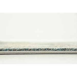 Unique Loom Aurora Collection Over-Dyed, Abstract, Botanical Southwestern, Transitional Area Rug, 2 ft x 3 ft, Gray/Ivory