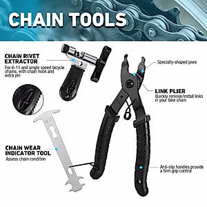 DURATECH 41 Pieces Bike Repair Tools, Complete Bike Tools Kit with Storage Box, Mountain Bike Maintenance Tools, for Mountain, Road, and Park Bicycle with Chain Riveter, Tire Levers, Crank Puller