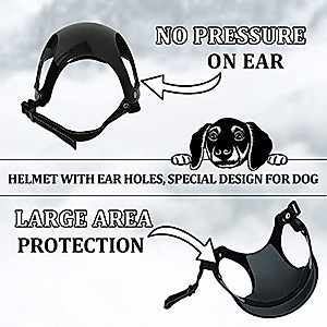 Pet Dog Helmet and Dog Goggles for Small and Medium Dog Playing Outdoor with Adjustable Belt Windproof Snowproof Eye Head Protection(Cool Style)