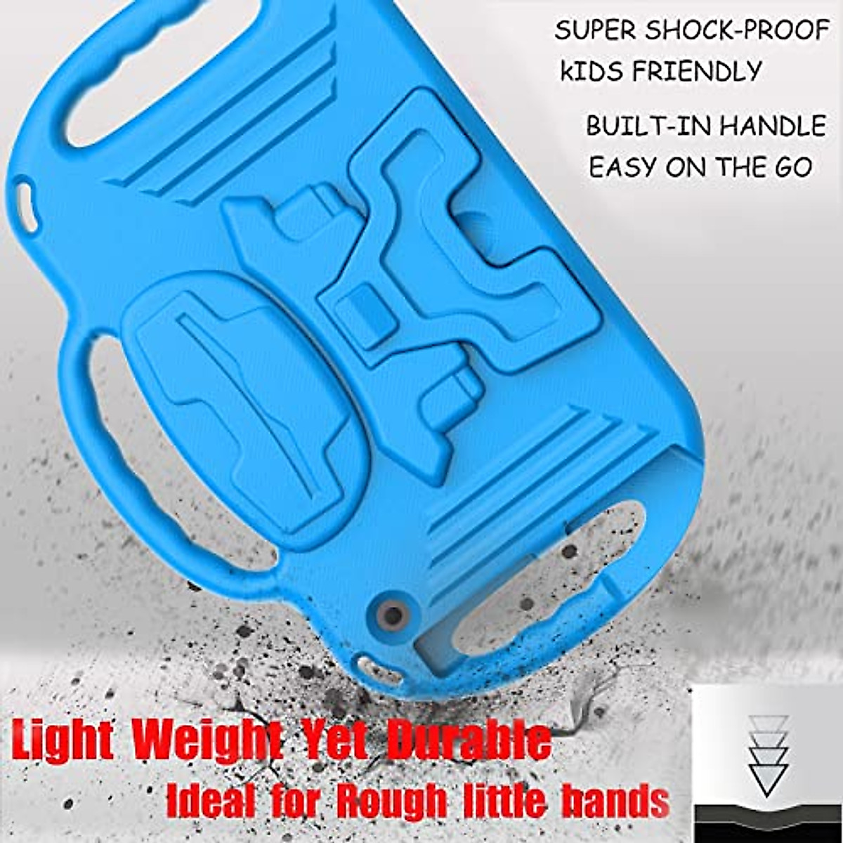 LTROP Kids Case for Fire HD 10 and Fire HD 10 Plus (11th Generation, 2021 Release) 10.1-Inch with Shoulder Strap, Light Weight Shockproof Kid-Proof Handle Stand Cover Case for Fire HD 10 2021, Blue