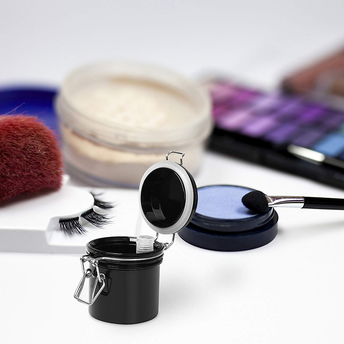 Vumdua Eyelash Glue Storage Tank, Activated Carbon Sealed Leak-proof Jar Container for Lash Extension Extension, Grafting Eyelash Supplies