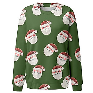 christmas outfits for women light weight jackets for women casual tee tops vintage funny graphic christmas graphic print athletic fall fashion 2023 clothes trendy y2k outfits streetwear pullover