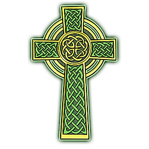 CafePress Celtic Cross 2 Light Oval Car Bumper Sticker