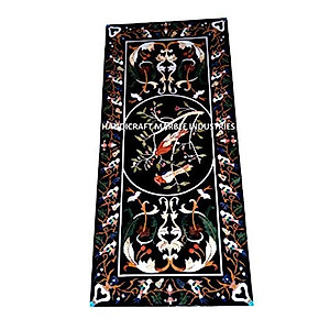 48" x 30" Inch Marble Inlay Table Bird Inlay Pietra Dura Design Rectangle Coffee Table, Accent Table, Center Table, Hallway Table, Entryway Table