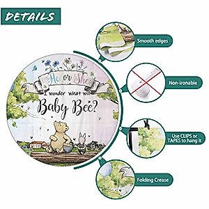 Classic Bear Baby Shower Backdrops Banner Party Supplies Decorations 7x5ft, Blue or Pink Balloon Gender Reveal Photography Backdrop Decor Props What Will Baby Be Boy or Girl He or She