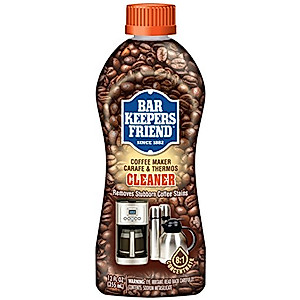 Bar Keepers Friend Coffee Maker Cleaner (12 oz) - Removes Oily Residue, Tannins and Stains - For Single-Cup and Automatic Drip Coffee Makers and Espresso Machines