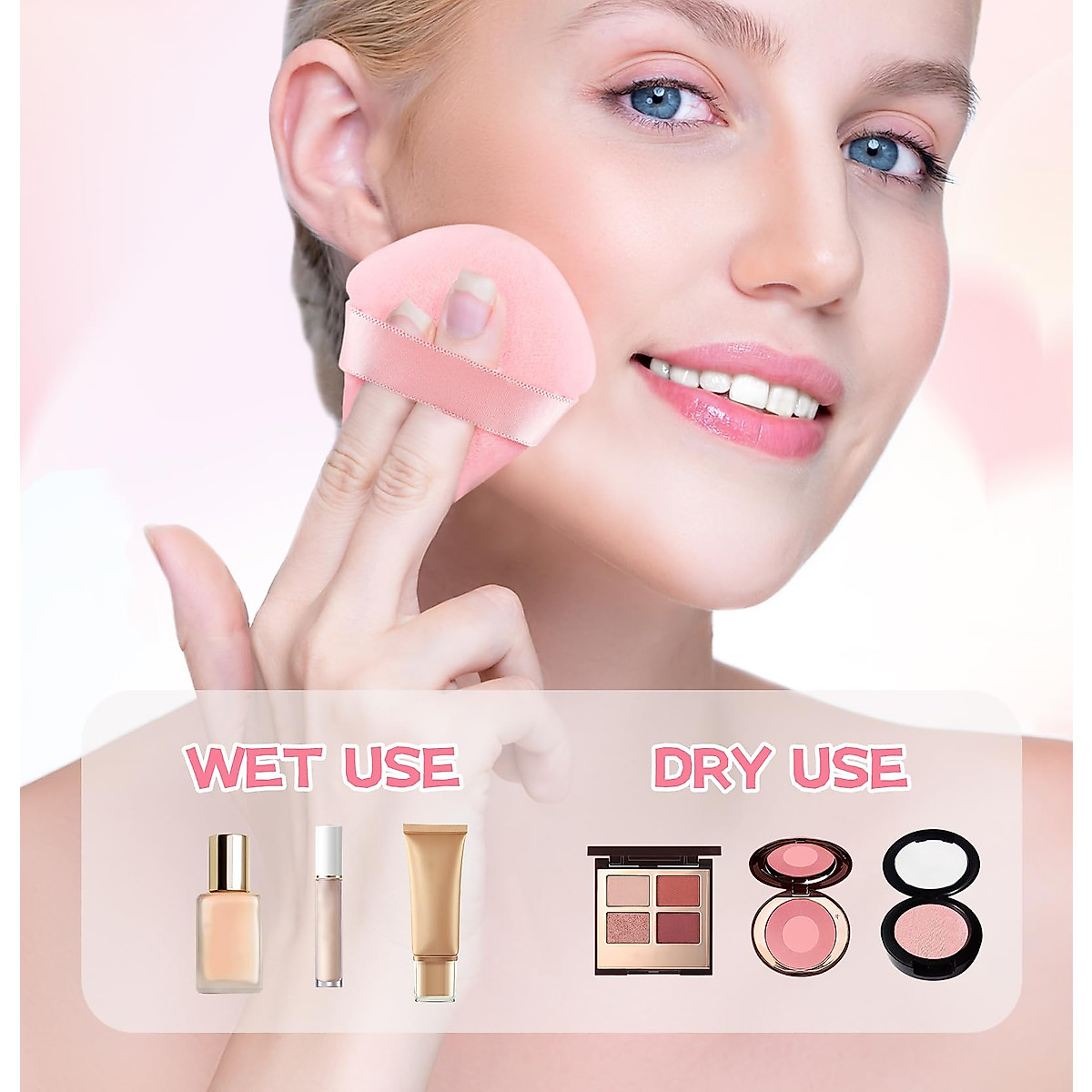 8 Pieces Triangle Powder Puff Face Soft Triangle Makeup Puff Velour Cosmetic Foundation Blender Sponge Beauty Makeup Tools