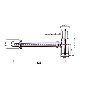 iOrange Chrome P-TRAP Brass Basin Sink Waste Trap Drain Kit