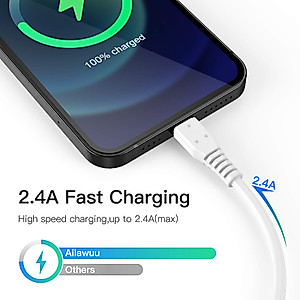 6ft iPhone Charger 5Pack,Lightning Cable 6 Foot,MFi Certified Long Charging Cord 6 feet Compatible with Apple iPhone 11/Pro/Max/SE/X/XS Max/XR/8/8 Plus/iPad/iPod (White)