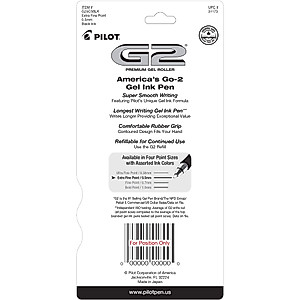 PILOT G2 Premium Refillable and Retractable Rolling Ball Gel Pens, Extra Fine Point, Black Ink, 5-Pack (31173)