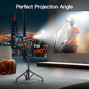 Amada Projector Stand with Wheels, Height Adjustable Rolling Stand with Mouse Tray, Bag Included - Ideal for Laptop, Projector, DJ, Sheet Music - AMPS05