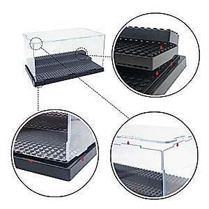 Display Case for Minifigure Action Figures Blocks, Display Box Storage for Lego Minifigures, Gifts for Lego Lovers,Black