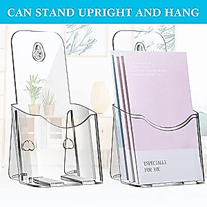 10 Pieces Acrylic Brochure Holder Stand Pamphlet Holder 4 Inch Clear Literature Holder Plastic Flyer Display Stand for Vendors, Brochure,Trifold, Magazine, Pamphlet, Booklets, Menu