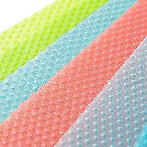 SITAKE 12 Pcs Refrigerator Mats, Washable Can Be Cut Fridge Pads, Waterproof Non-Slip Shelf Liners for Cabinets, Wardrobes, Drawers, Bookshelves, Tables, 17.7” x 11.4”