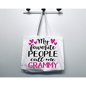 COCOVICI Grammy Tote Bag | My Favorite People Call me Grammy | Grandma Gifts | Grammy Gifts | Grammy Christmas Gift | Christmas Gift from Grandkids (My Favorite People Call me Grammy Pink/Black Font)
