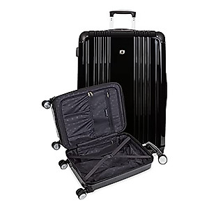 SwissGear 7786 Hardside Expandable Luggage with Spinner Wheels, Black, 2 Piece Set (20/27)