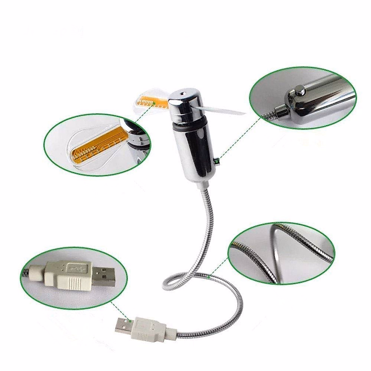 SAYTAY Small USB Fan with Real Time Clock and Temperature Display, Personal Portable USB LED Clock Fan, USB Funny Toy Gadgets Gifts for Men Women Office Home (RGB)