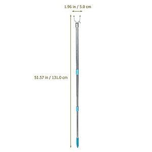 NOLITOY Telescoping Clothesline Prop Clothing Pole Retractable Closet Pole Stick Outdoor Utility Pole Hook Clothes Drying Pole for Garment Coat Hanger Sky-Blue 131cm
