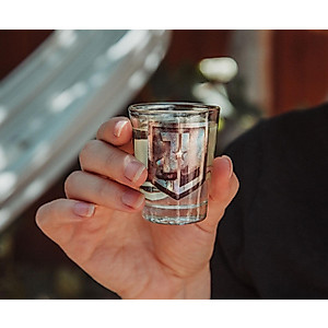 Toynk DC Comics Justice League Movie Logos 1.5-Ounce Mini Shot Glasses | Set of 4