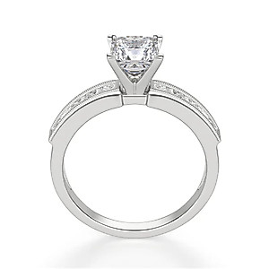 Princess Cut Moissanite engagement rings for women 10K 14k 18K gold ring 8 Style Platinum Plated Silver Princess moissanite rings - 3914