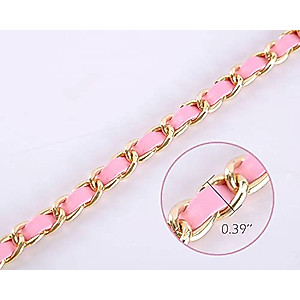 VanEnjoy Purse Chain Strap with Tassel - Microfiber Leather - Replacement for Shoulder Crossbody Straps for Handbag (Pink-Gold Chain with Tassel)
