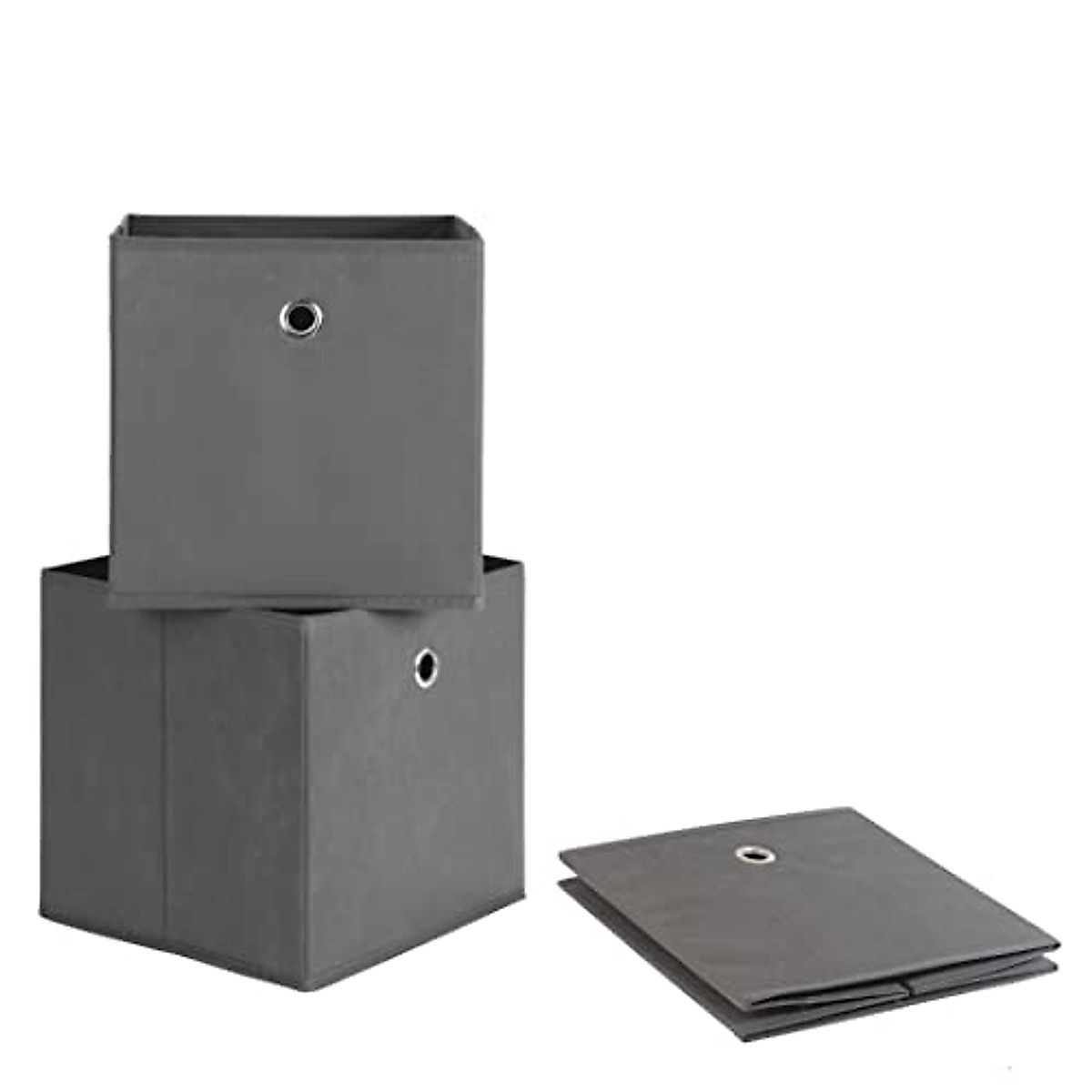 Rabtero Foldable Storage Cubes, Collapsible Cloth Baskets Open Storage Bins for Home Tidy and Storage-Gray, 6 Packs, 11 inches