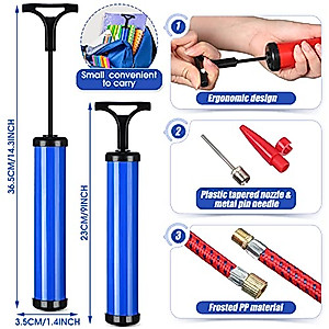 Xinnun 30 Sets Ball Pump Bulk Portable Hand Air Pump Sports Ball Tool with Needle, Nozzle, Extension Hose Inflator Kit for Soccer Football Basketball Rugby Volleyball Balloon Swim Inflatables