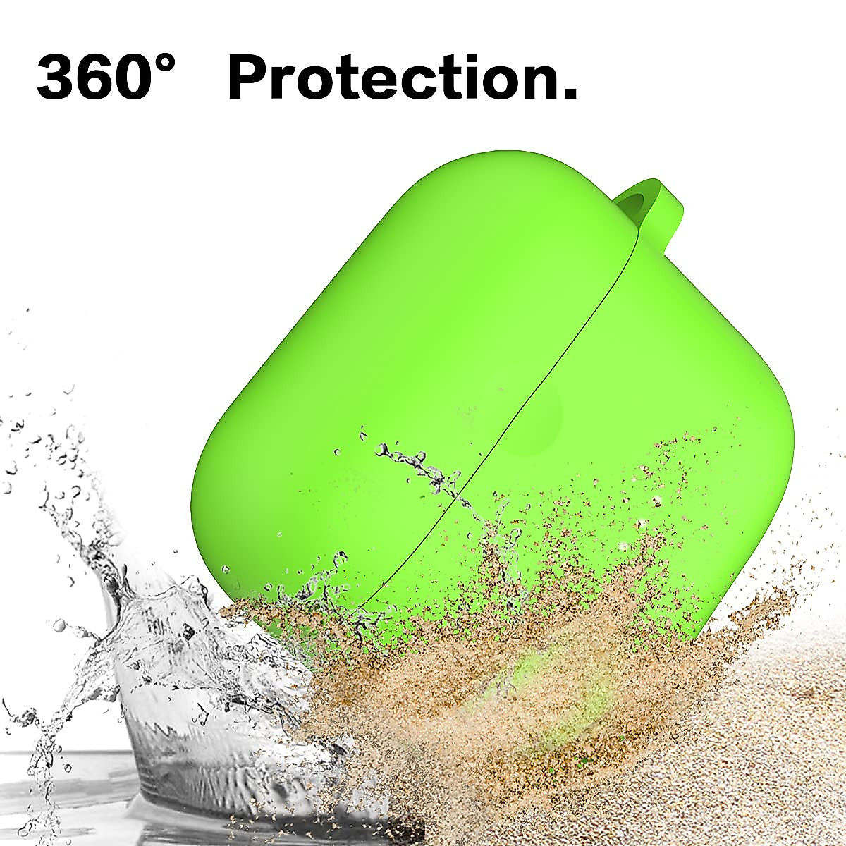 Alquar for Anker Soundcore Liberty Air 2 Case Cover, Silicone Anti-Dust/Scratchproof/Protective Skin Case for Soundcore Liberty Air 2 Wireless Earbuds with Keychain [Front LED Visible] (Green)